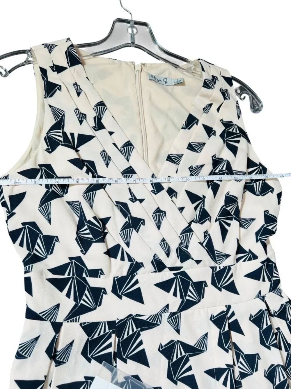 Eliza J | Dresses | Eliza J Origami Bird Print Fit Flare Dress Size 4 ...